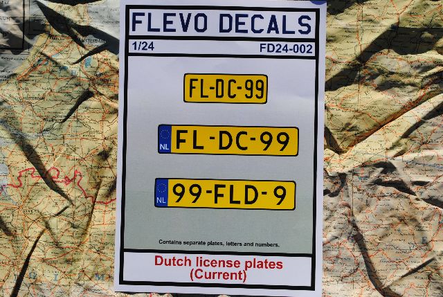 Flevo Aviation Hobby FD24-002 Dutch Licence Plates "Current" Model car