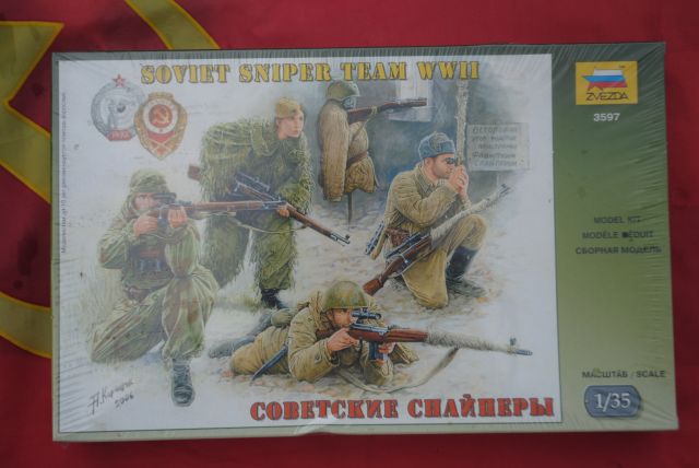 Zvezda ZVE3597 SOVIET SNIPER TEAM WWII Miniatuur figuren